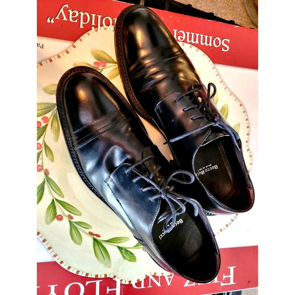 Bacco Bocci Mens Shoes Black Made In Italy Excellent … - Gem